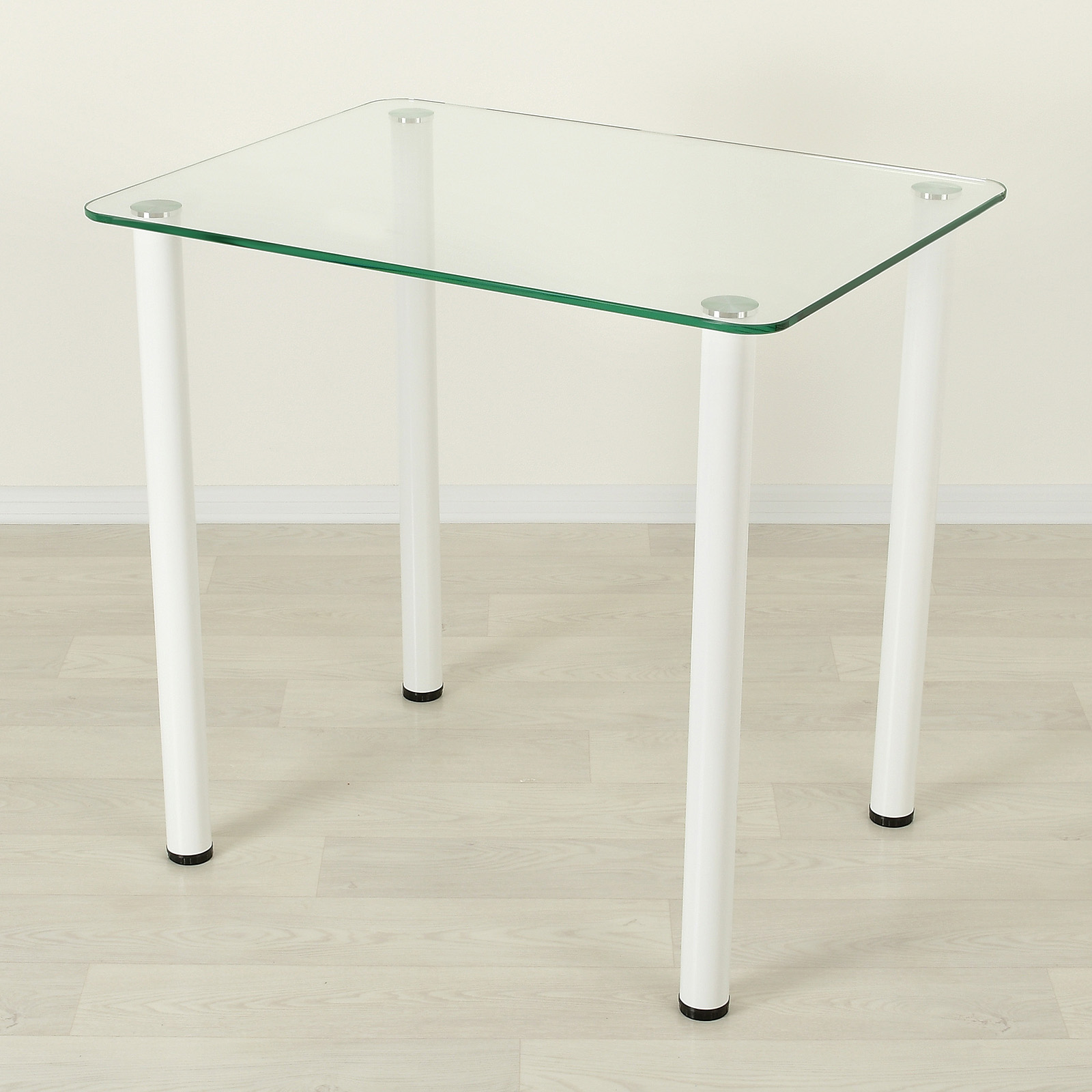 Стеклянный стол Mebel Apartment Эдель 10 прозрачный/белый 1000х700