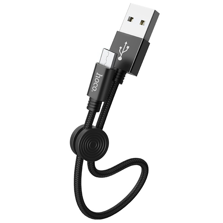 Кабель USB 2.0 A (m) - micro USB 2.0 B (m) 0.25м Hoco X35 - Черный