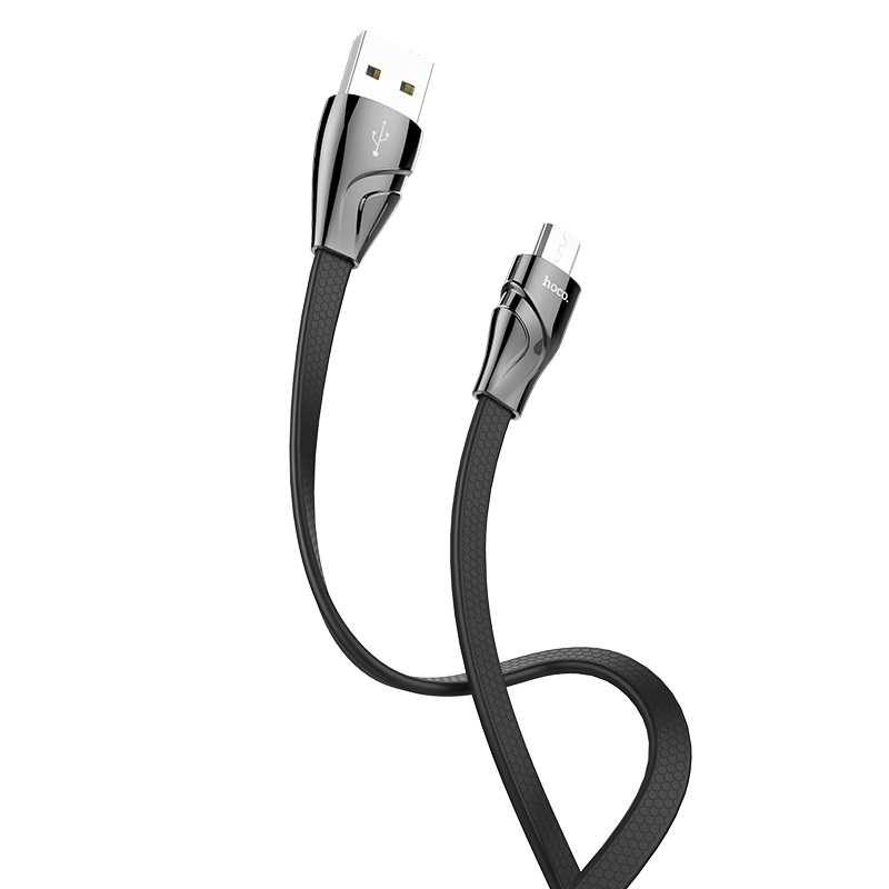 Кабель USB 2.0 A (m) - micro USB 2.0 B (m) 1.2м Hoco U57 Twisting - Черный