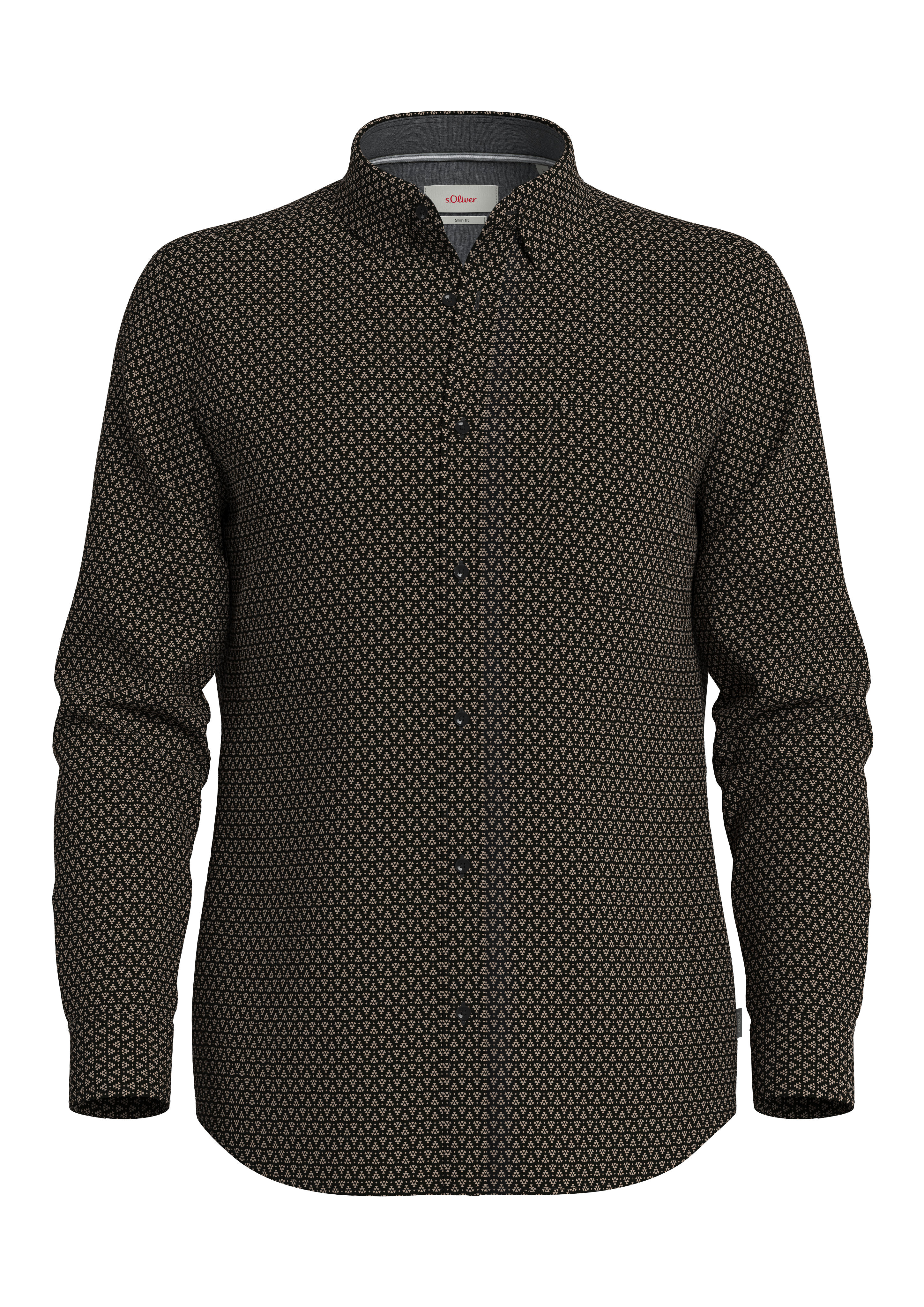 Рубашка мужская QS by s.Oliver 2137934/99A1 коричневая XL