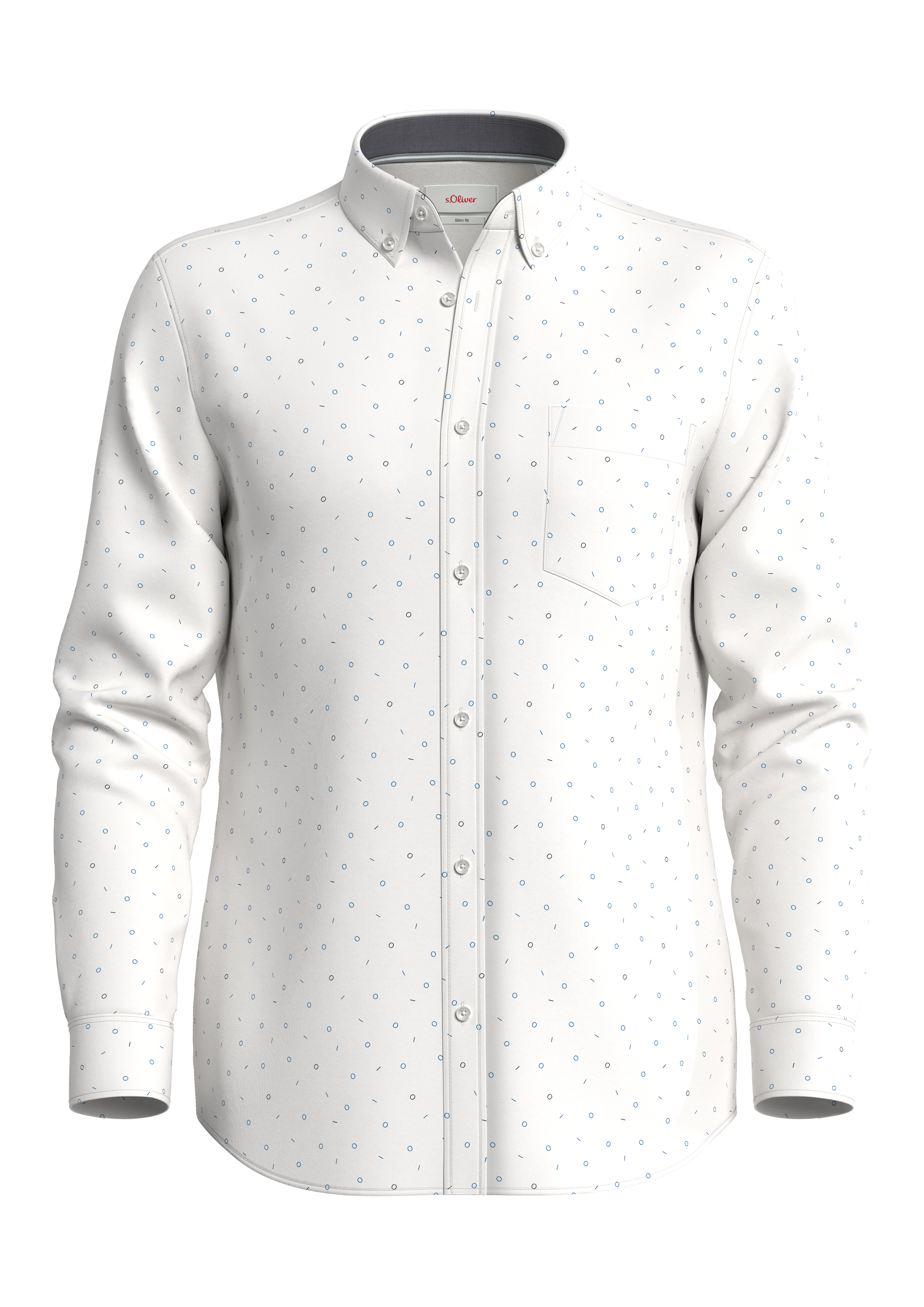Рубашка мужская QS by s.Oliver 2137948/01A1 белая L