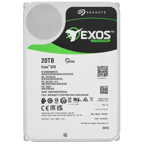 Жесткий диск Seagate Exos X20 20 ТБ (ST20000NM002D)