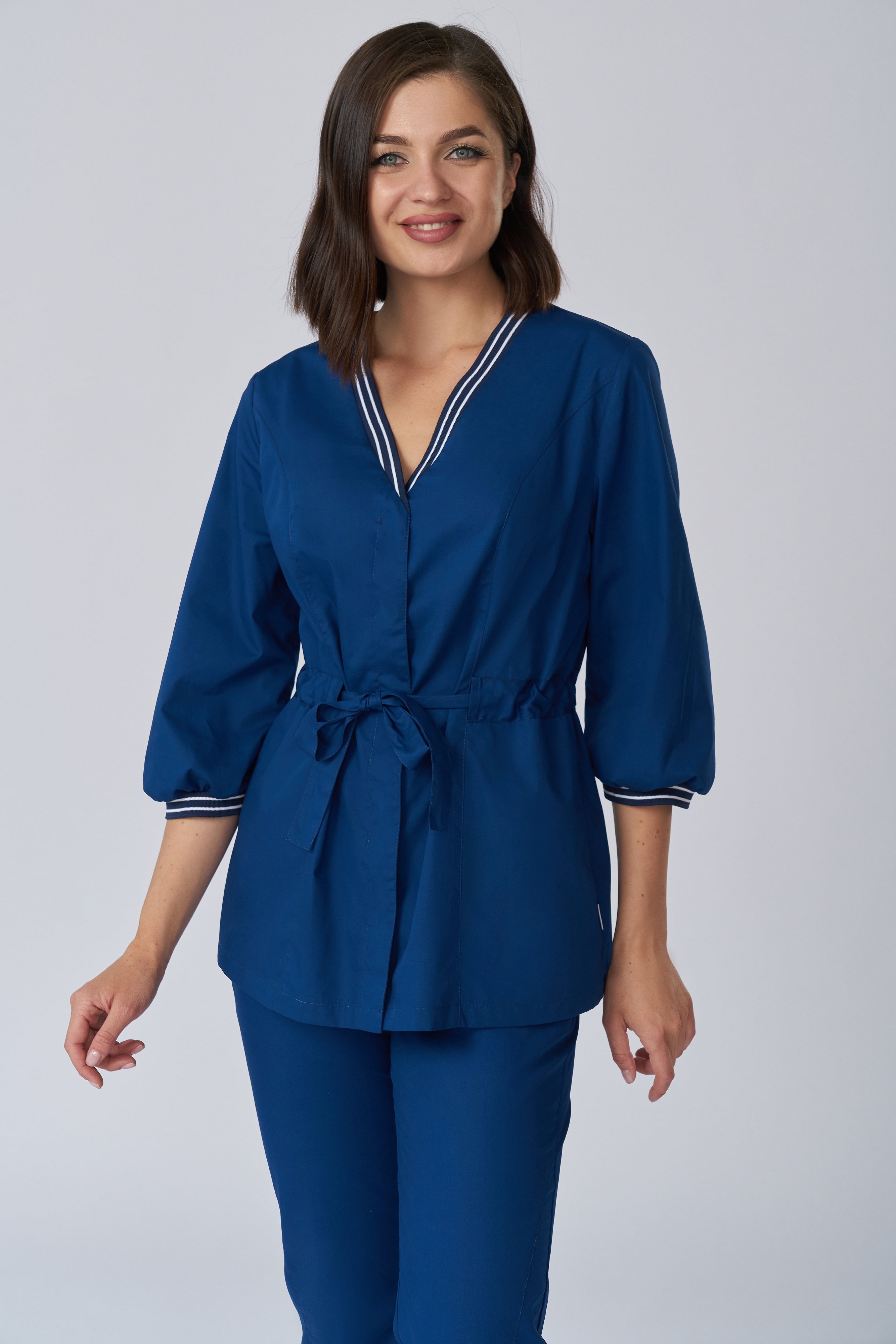 Блуза медицинская женская Elit 12-1260 синяя 50/164