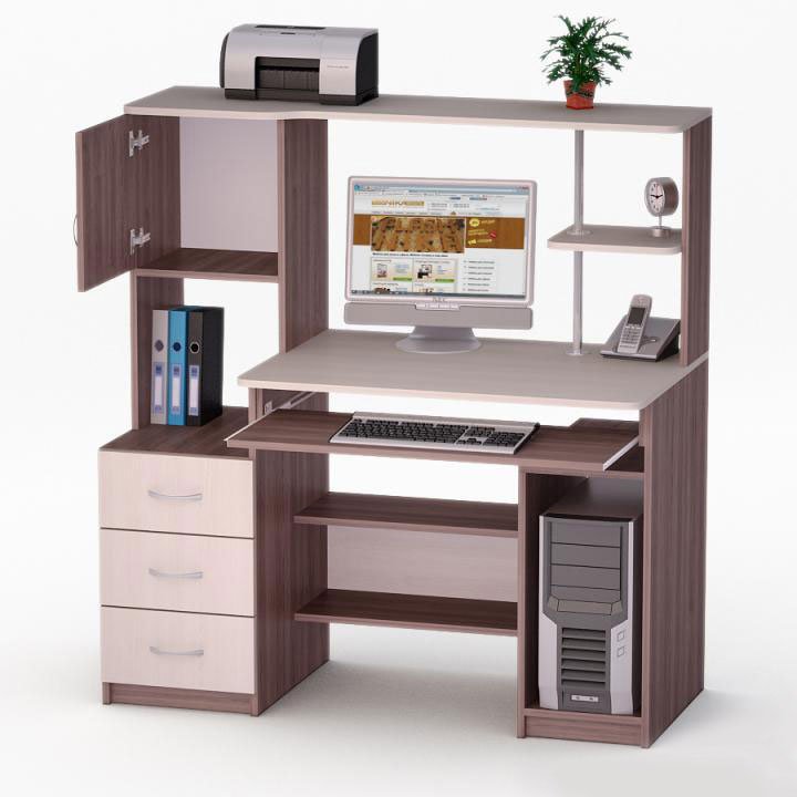 Компьютерный стол Роберт-60  ШxГxВ 1200*550*1270 Мегамебель