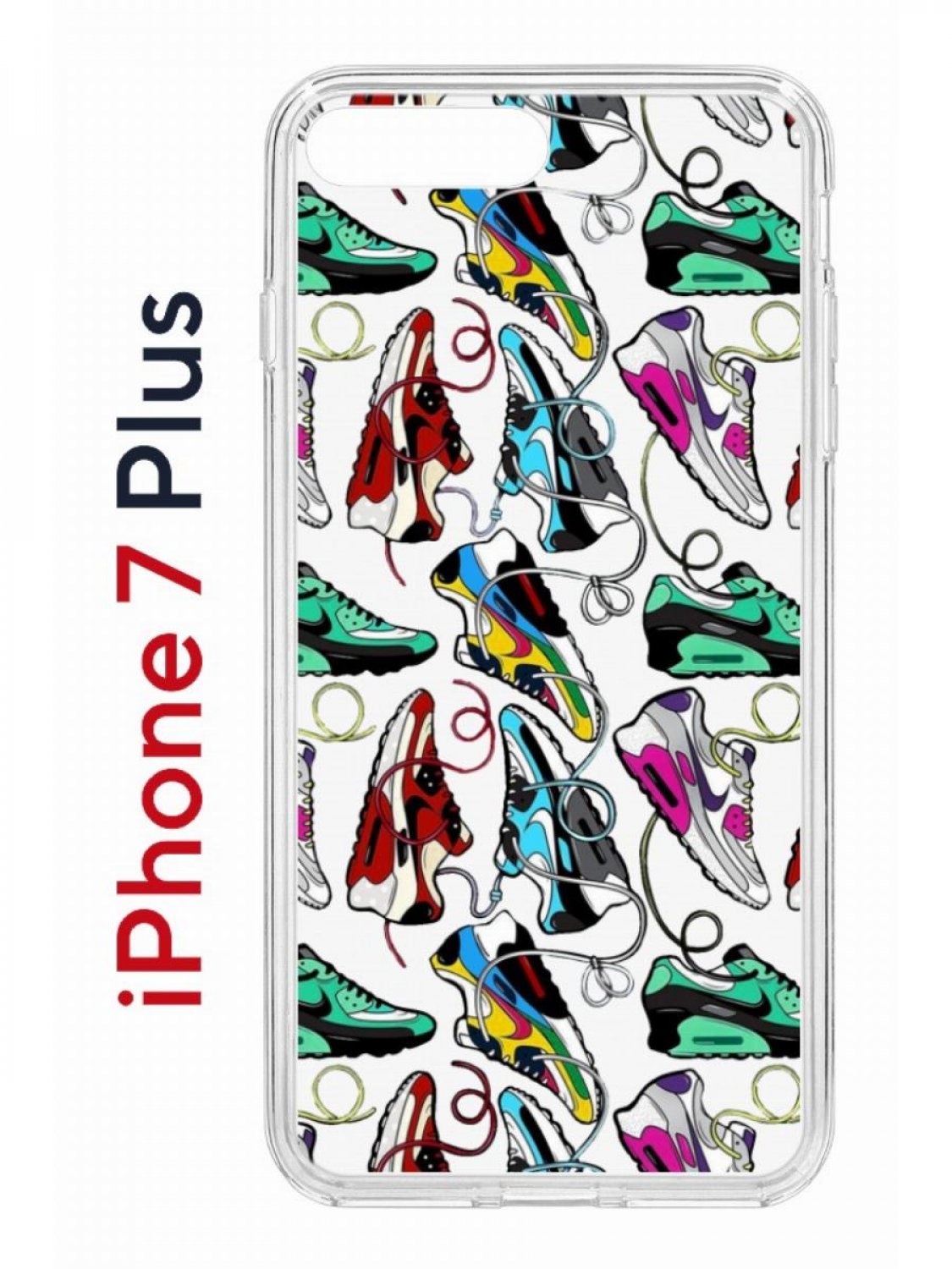Чехол на iPhone 7 Plus/8 Plus Kruche Print Кроссы Nike Air Max, бампер с защитой камеры