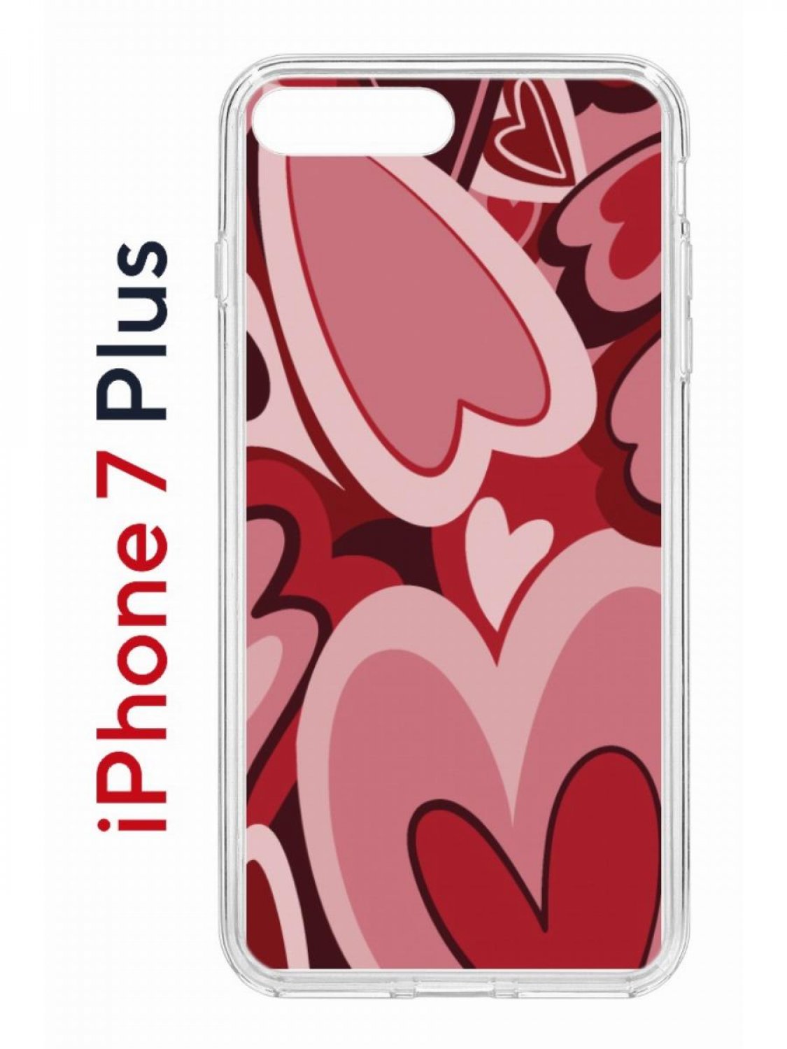 Чехол на iPhone 7 Plus/8 Plus с принтом Kruche Print Сердечки, бампер с защитой камеры