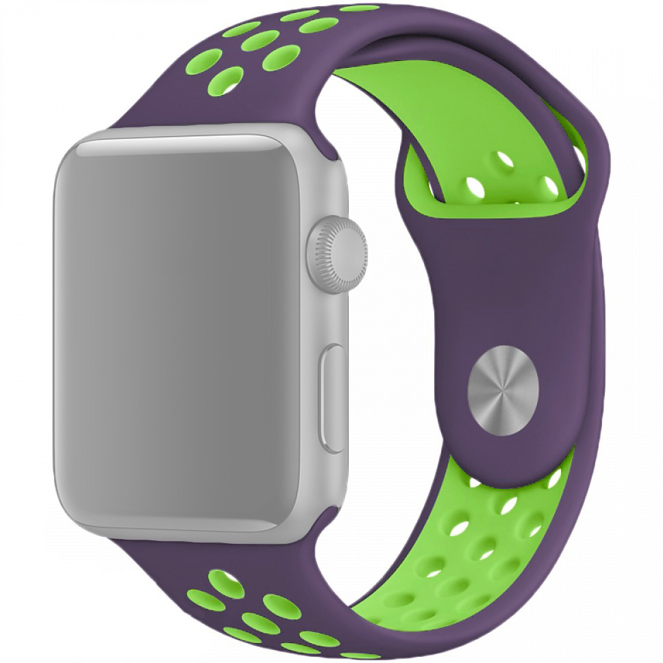Ремешок InnoZone APWTSIH42-15 для Apple Watch 1-6/SE  42/44 мм  Фиолетовый/Зеленый