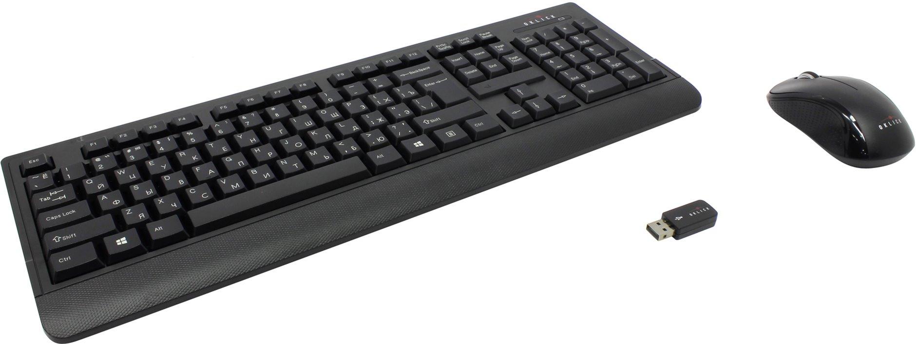 Комплект клавиатура и мышь Oklick 240M Black
