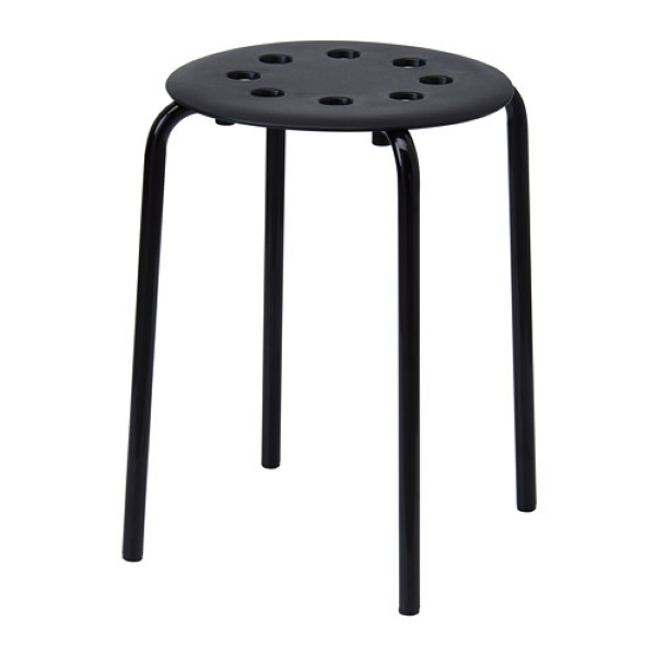 MARIUS Табурет, черный 45 см IKEA 101.356.59