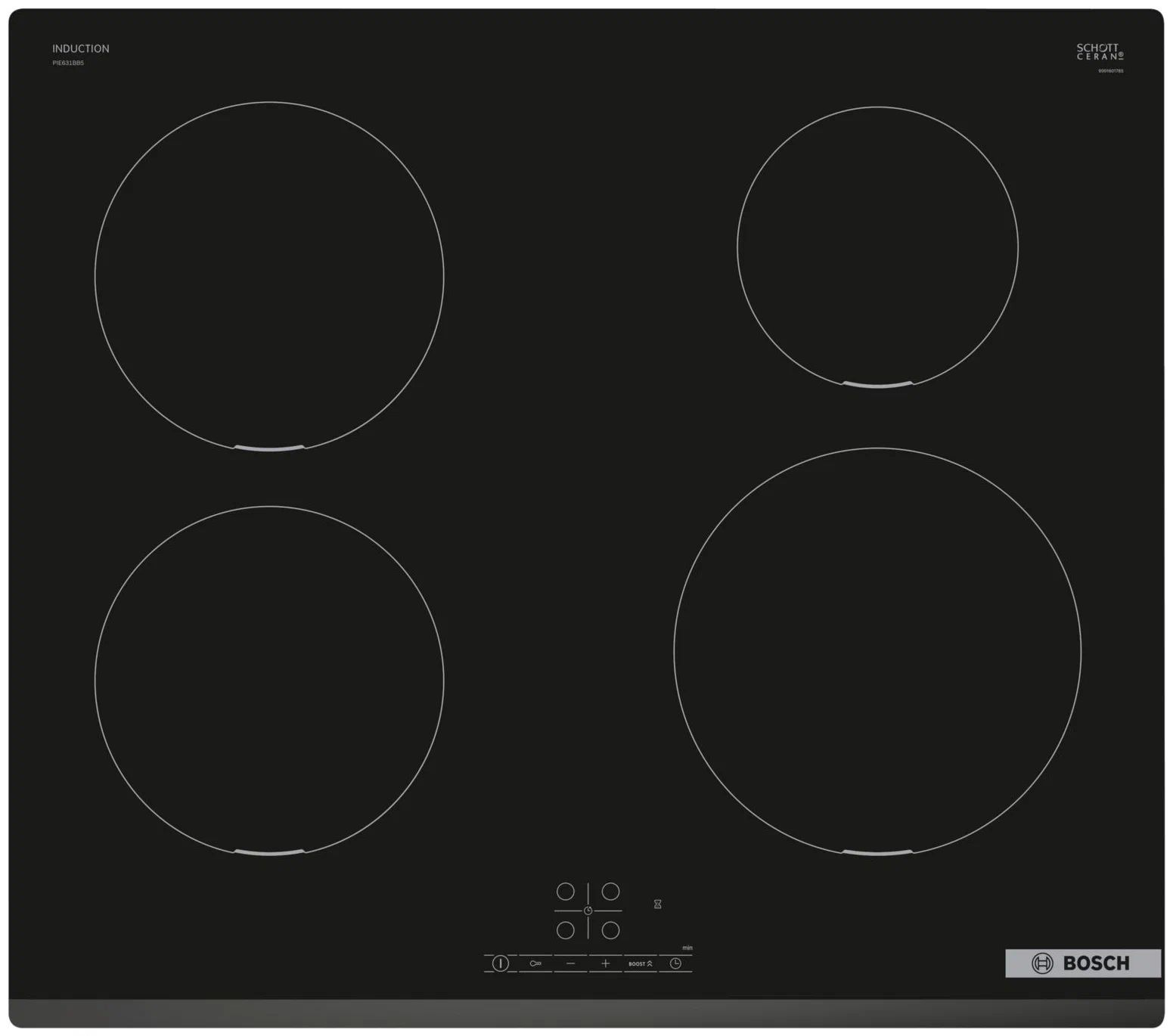 Встраиваемая варочная панель индукционная Bosch PIE631BB5E черный