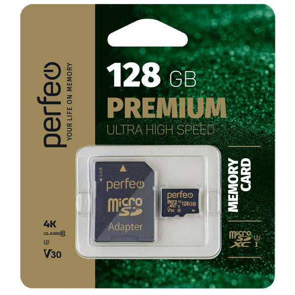 Карта памяти Perfeo High-Capacity microSDXC Class 10 UHS-1 V30 128GB