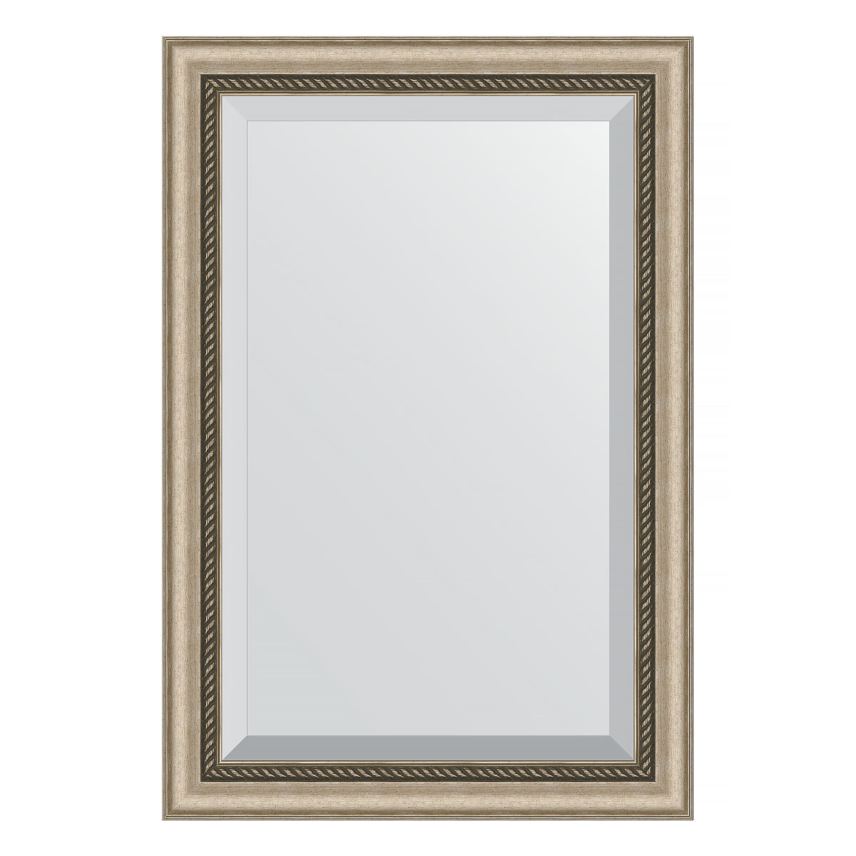 Зеркало в раме 63x93см Evoform BY 1172 состаренное серебро с плетением