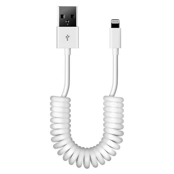 USB кабель LP для Apple Lightning 8-pin Спираль 1 м белый