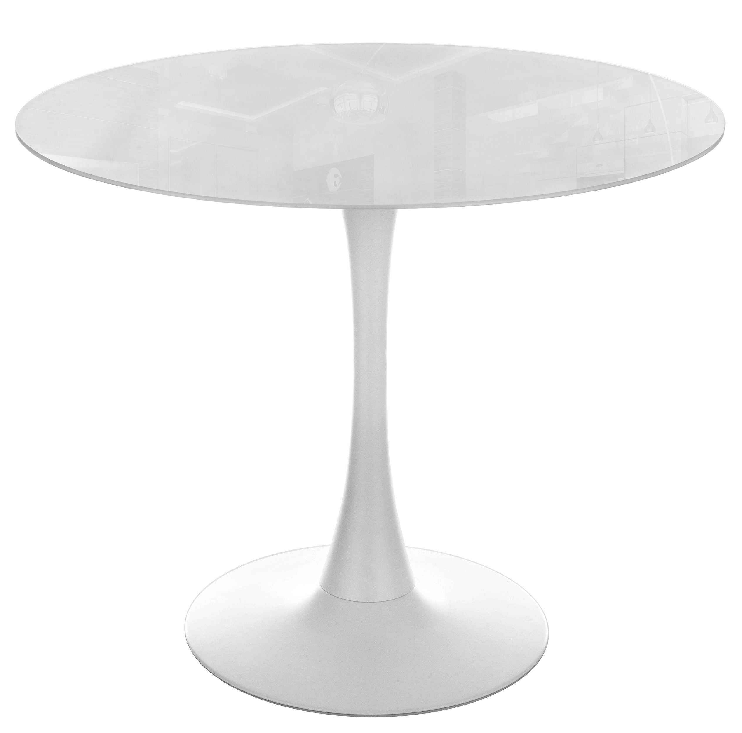 Стеклянный стол Woodville Tulip 90 super white glass