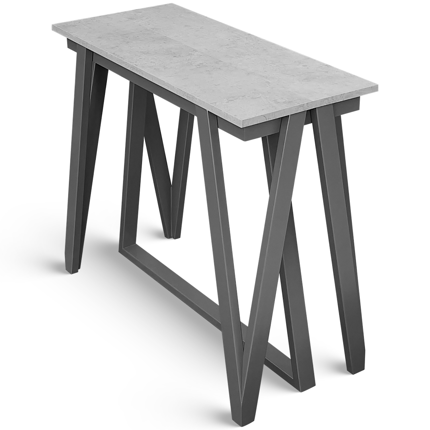 Раздвижной стол-консоль STULSTOL Vector W2.4 бетон чикаго светло-серый/серый