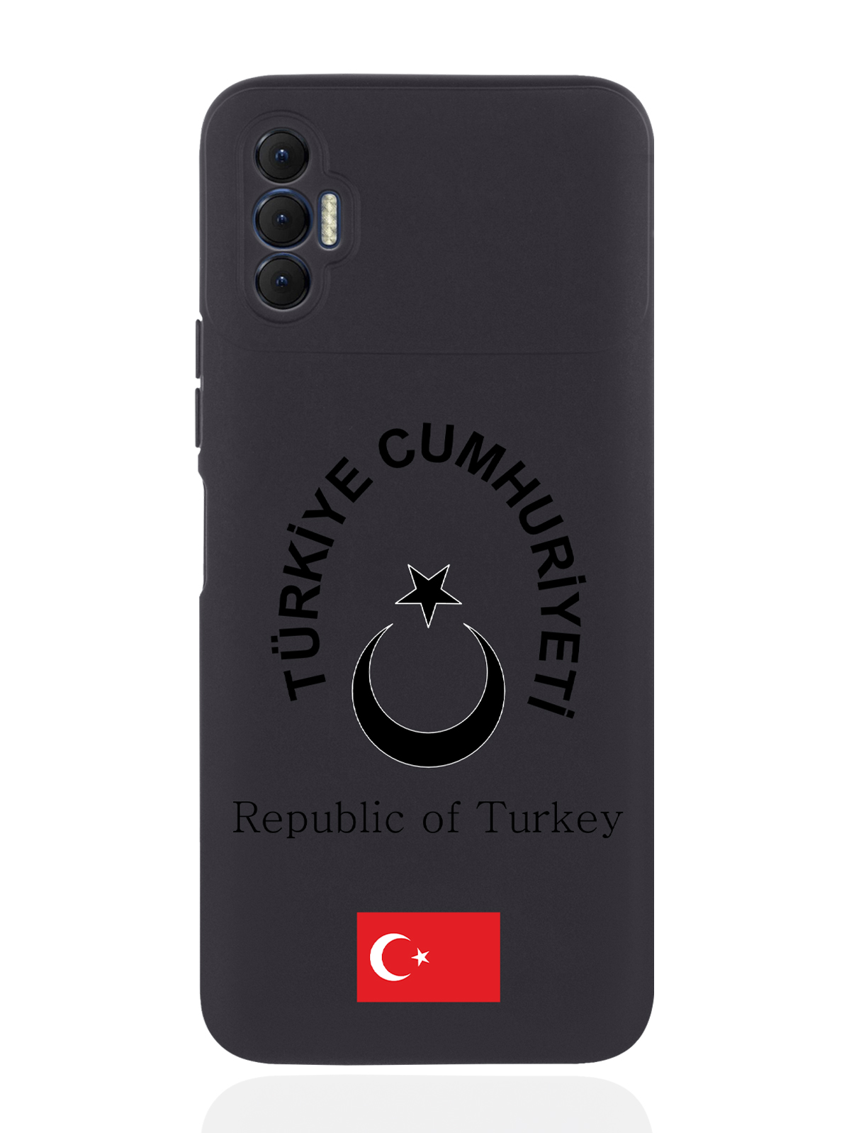 Чехол SignumCase для Tecno Spark 8P Черный лаковый Герб Турции черный