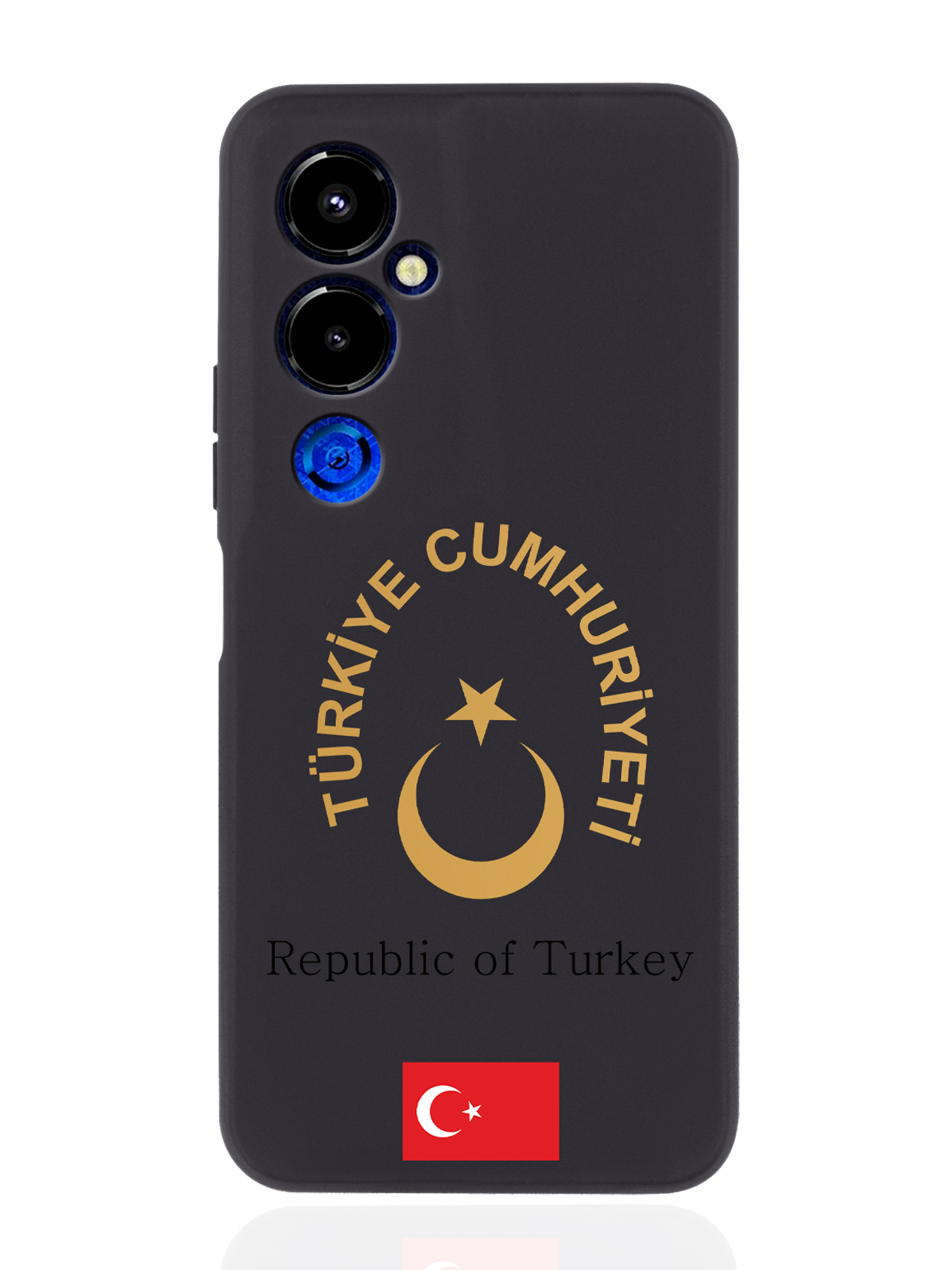 Чехол SignumCase для Tecno Pova 4 Pro Золотой Герб Турции черный