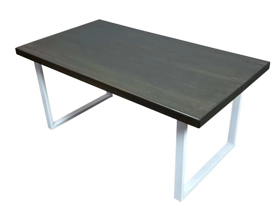 журнальный стол Solarius Loft из массива сосны, венге на белых ножках, 110х60х50 см