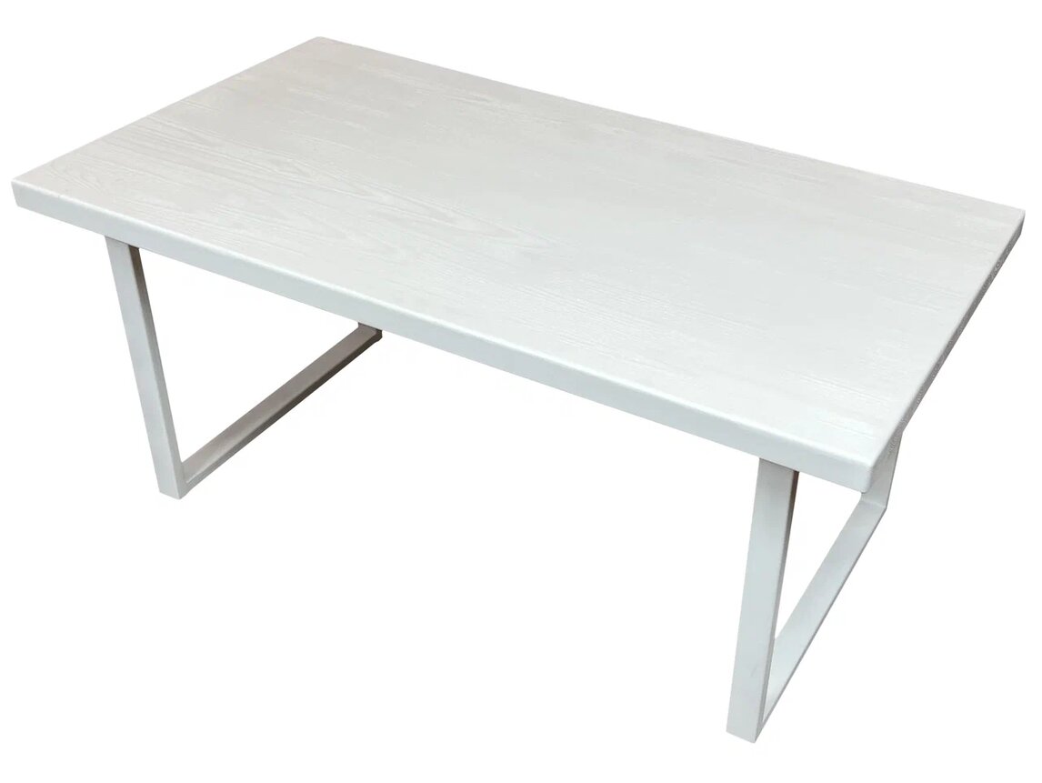 журнальный стол Solarius Loft из массива сосны, белый, 120х80х50 см