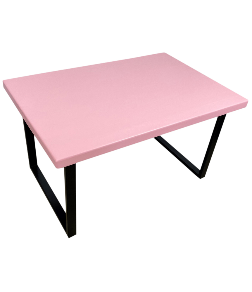 журнальный стол Solarius Loft столешница из массива сосны, розовый, 120х60х50см