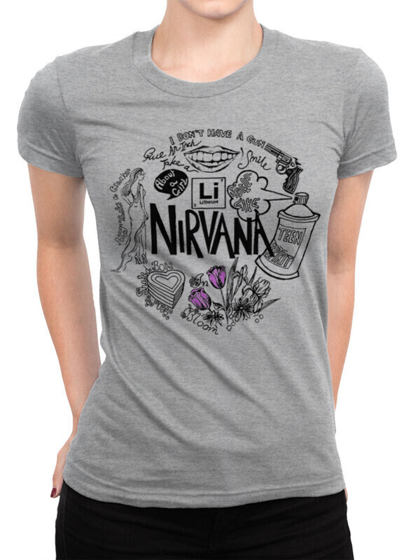 Футболка женская Dream Shirts Nirvana - Нирвана 5000922-1 серая 2XL