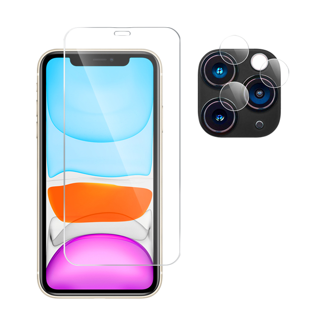 Гибридное защитное стекло Brozo на экран и камеру Apple Iphone 11 Pro