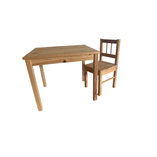 Комплект стол и стул Согра №11, натуральный