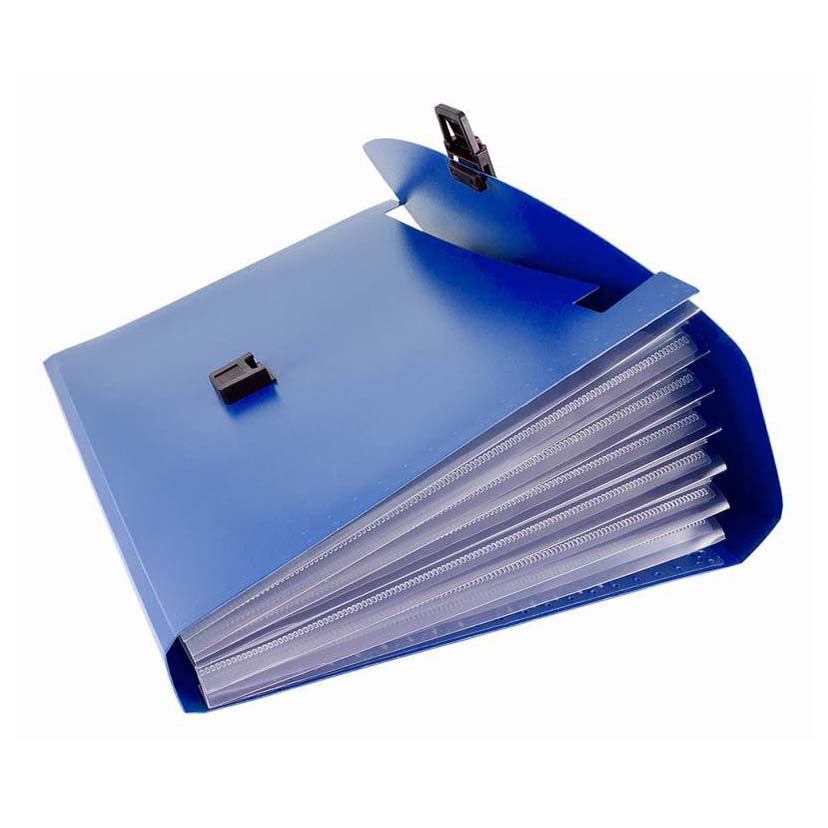 Папка-портфель Бюрократ Neon А4 синяя