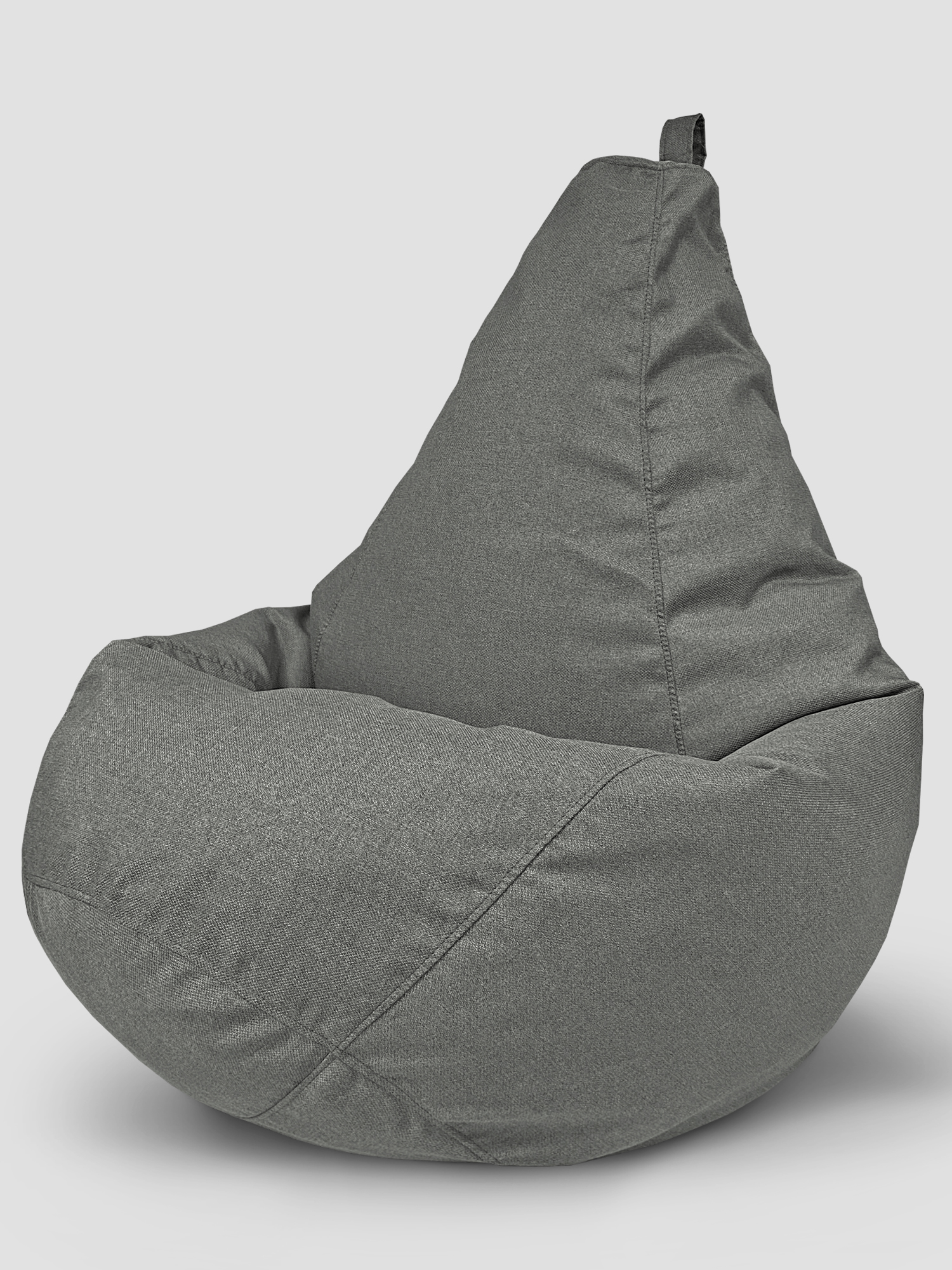 Кресло-мешок ONPUFF пуфик груша, размер XXXXL, серый рогожка