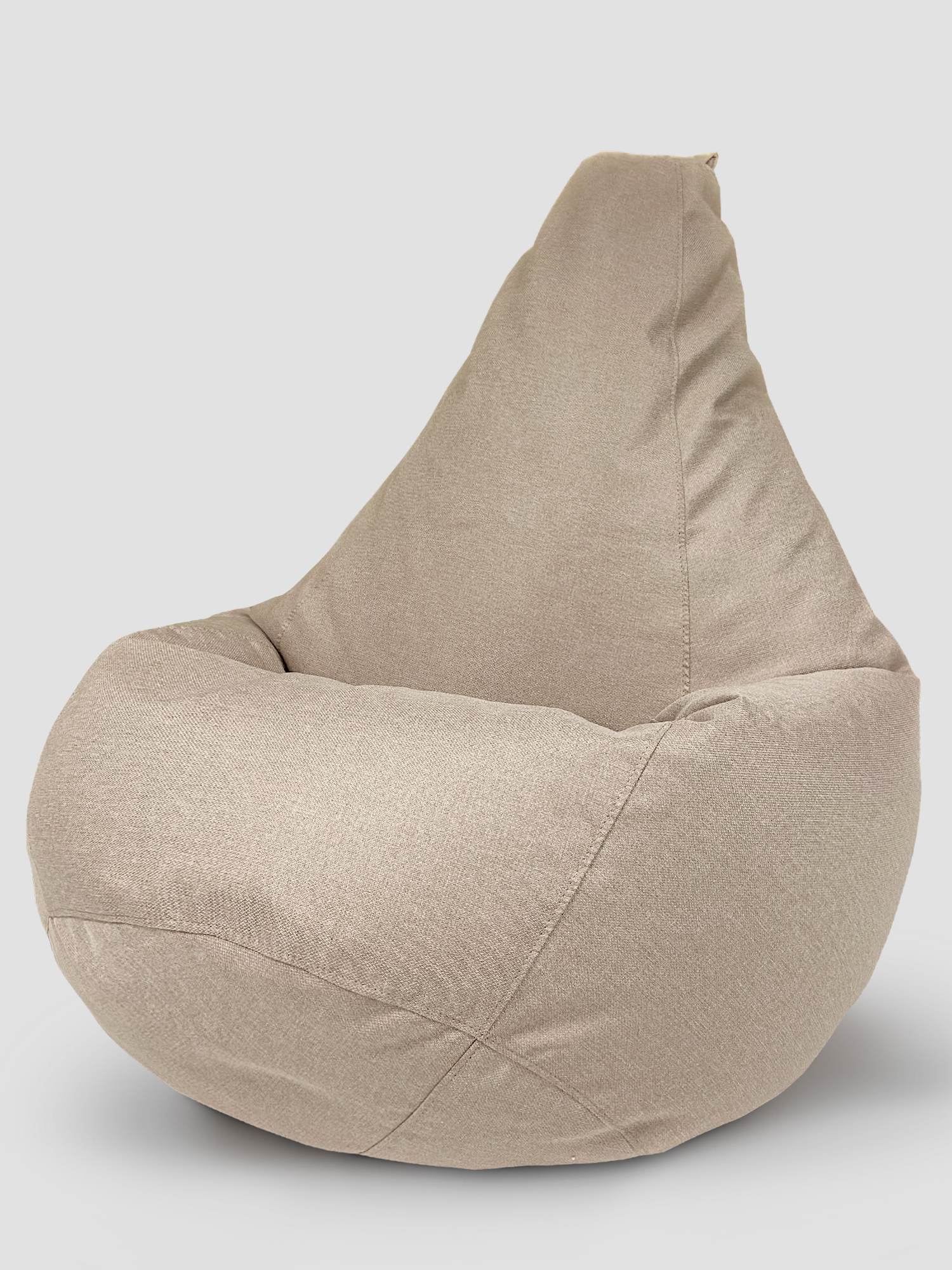 Кресло-мешок ONPUFF пуфик груша, размер XXXXL, бежевый рогожка