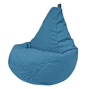 Кресло-мешок ONPUFF пуфик груша, размер XХXL, голубой рогожка
