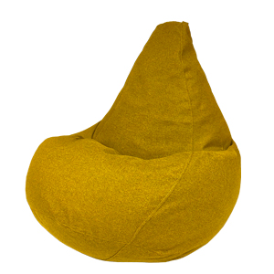 Кресло-мешок ONPUFF пуфик груша, размер XХXL, горчичный рогожка