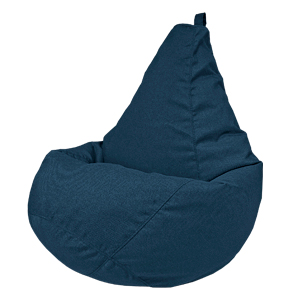 Кресло-мешок ONPUFF пуфик груша, размер XХXL, синий рогожка