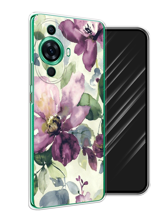 Чехол Awog на Huawei Nova 11 Pro "Сиреневые цветы-акварель"
