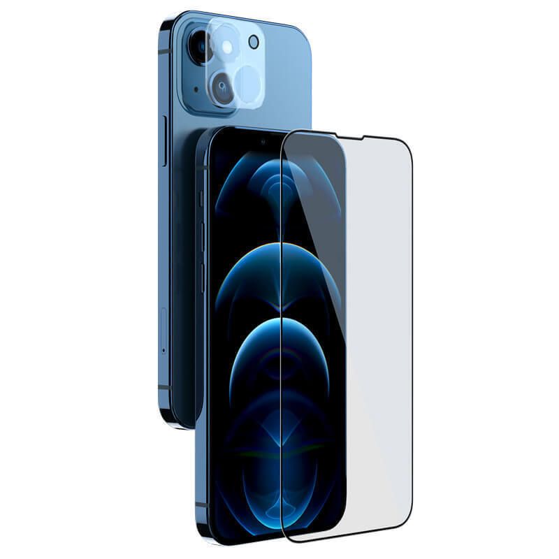 Защитное стекло на экран и основную камеру Nillkin 2-in-1 HD для iPhone 14 Plus (черный)