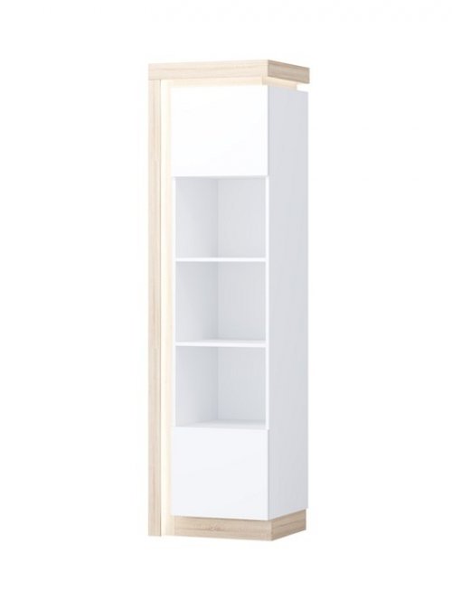 Пенал Регион 058 Астра 1, дуб сонома/белый глянец, с подсветкой, 60x53.2x220 см