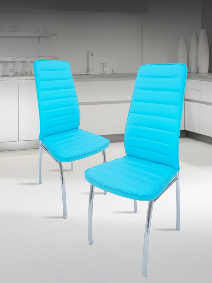 Кухонные стулья мягкие со спинкой Мебель Хром Хром2 шт бирюзовый