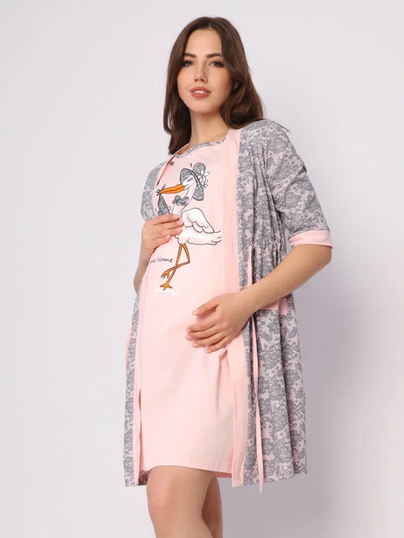 Комплект домашний для беременных женский Fashion Margo КЖ0261 розовый 46 RU