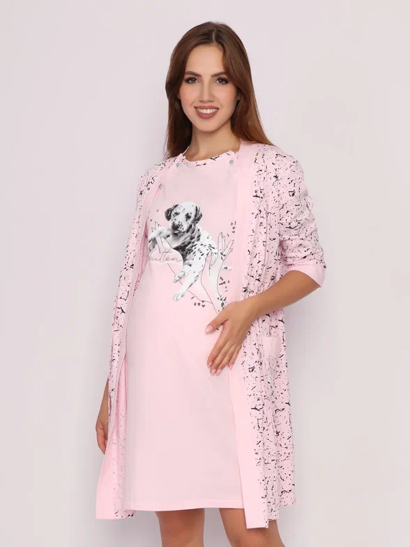 Комплект домашний для беременных женский Fashion Margo КЖ0237 розовый 56 RU