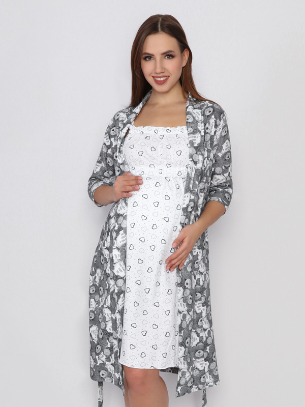 Комплект домашний для беременных женский Fashion Margo КЖ0253 серый 46 RU
