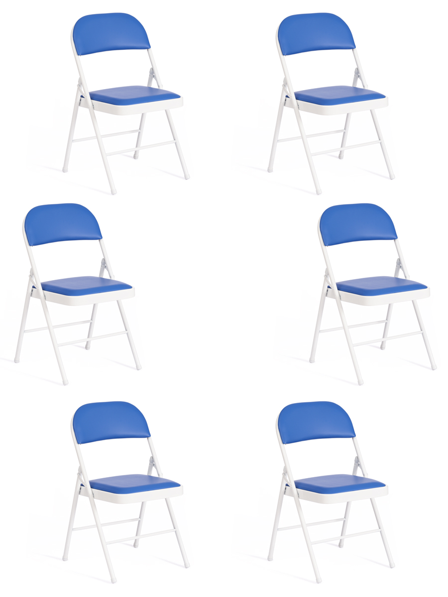 Комплект стульев TetChair FOLDER, складной, экокожа, синий, 6 шт.