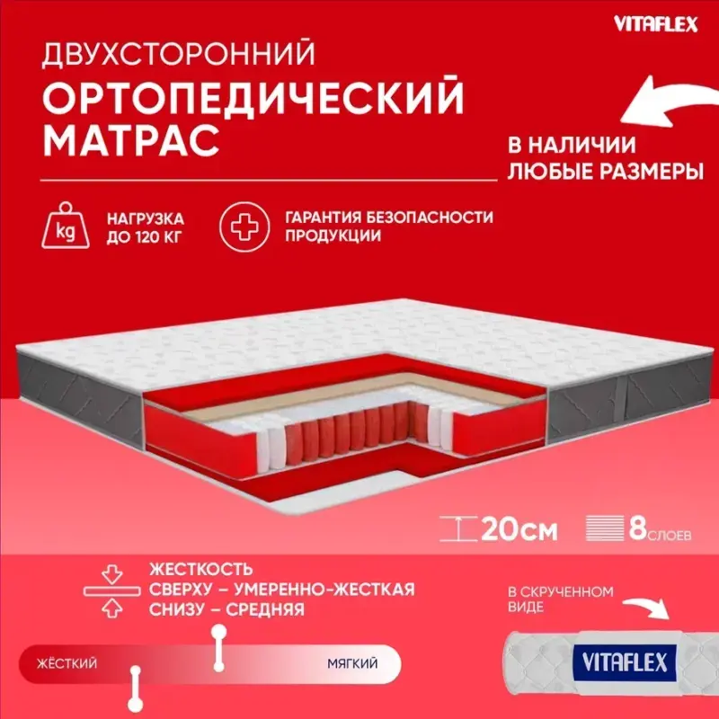 Ортопедический матрас VITAFLEX Anatomic I Sk 60x135