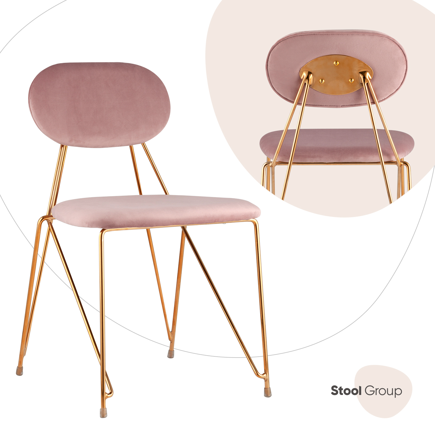 Стул Stool Group Элис FDC7020 MISTY ROSE FUT-64, розовый