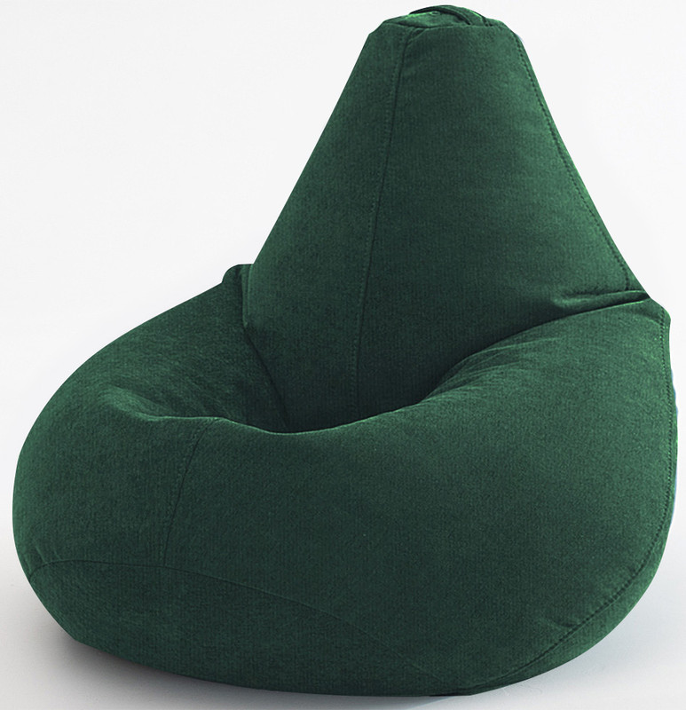 Кресло-мешок груша XXL Миди, велюр, зеленый