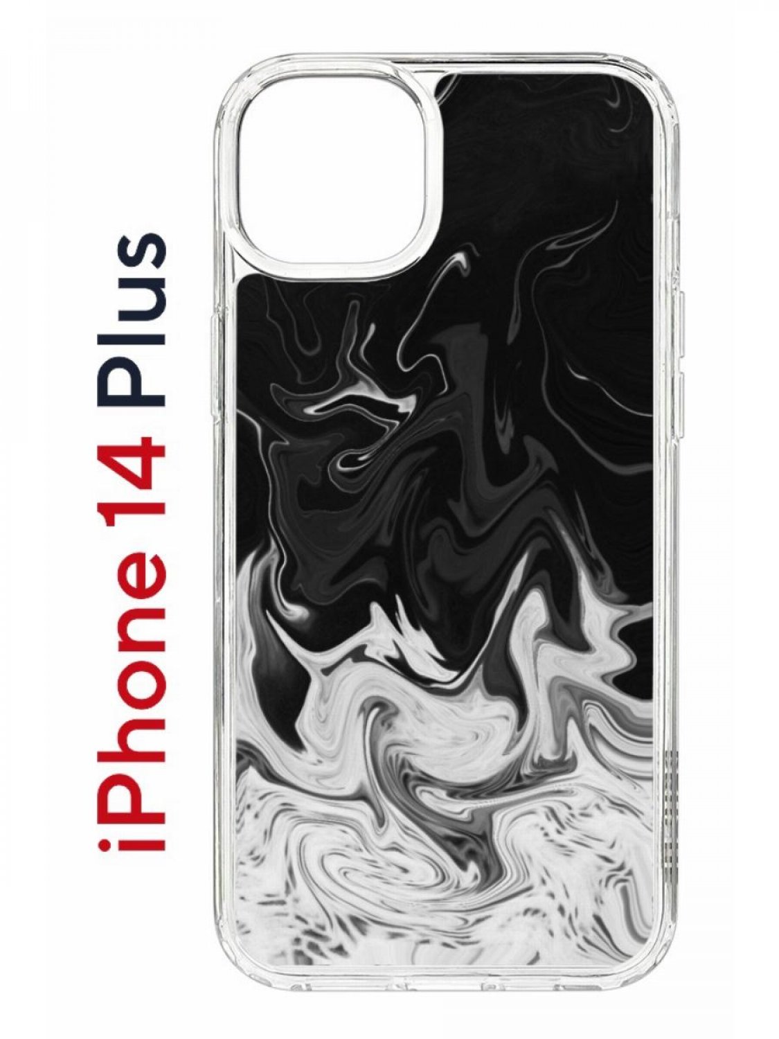 Чехол на iPhone 14 Plus с принтом Kruche Print Разводы краски, бампер с защитой камеры