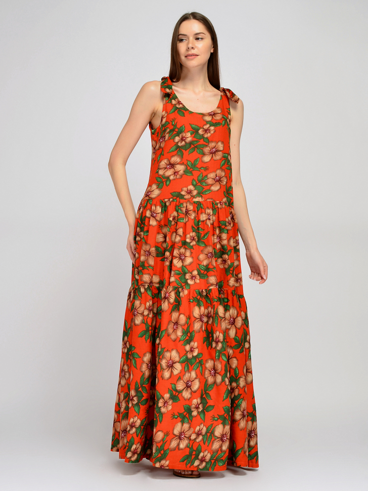 Платье женское Viserdi 10285 оранжевое 50 RU