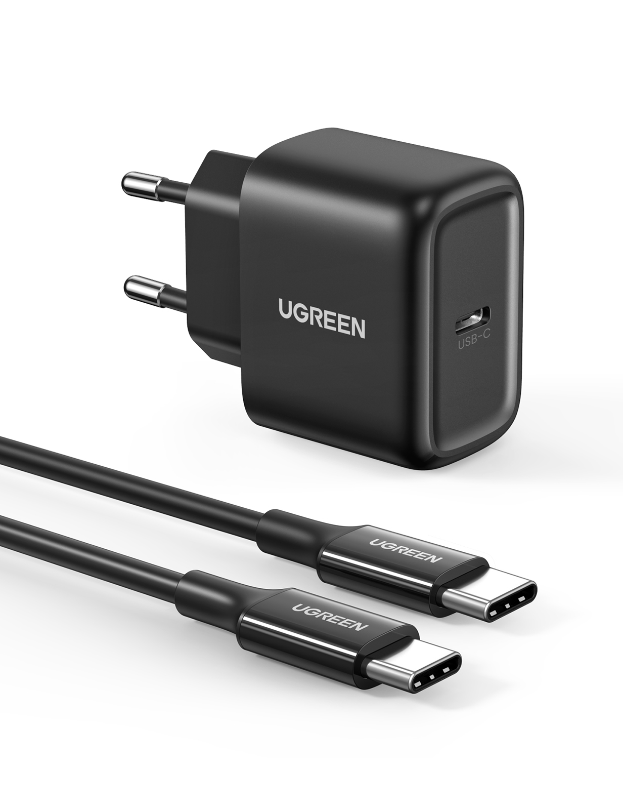 Сетевое зарядное устройство с кабелем UGREEN CD250 50581 USB-C 25W PD Charger, черный