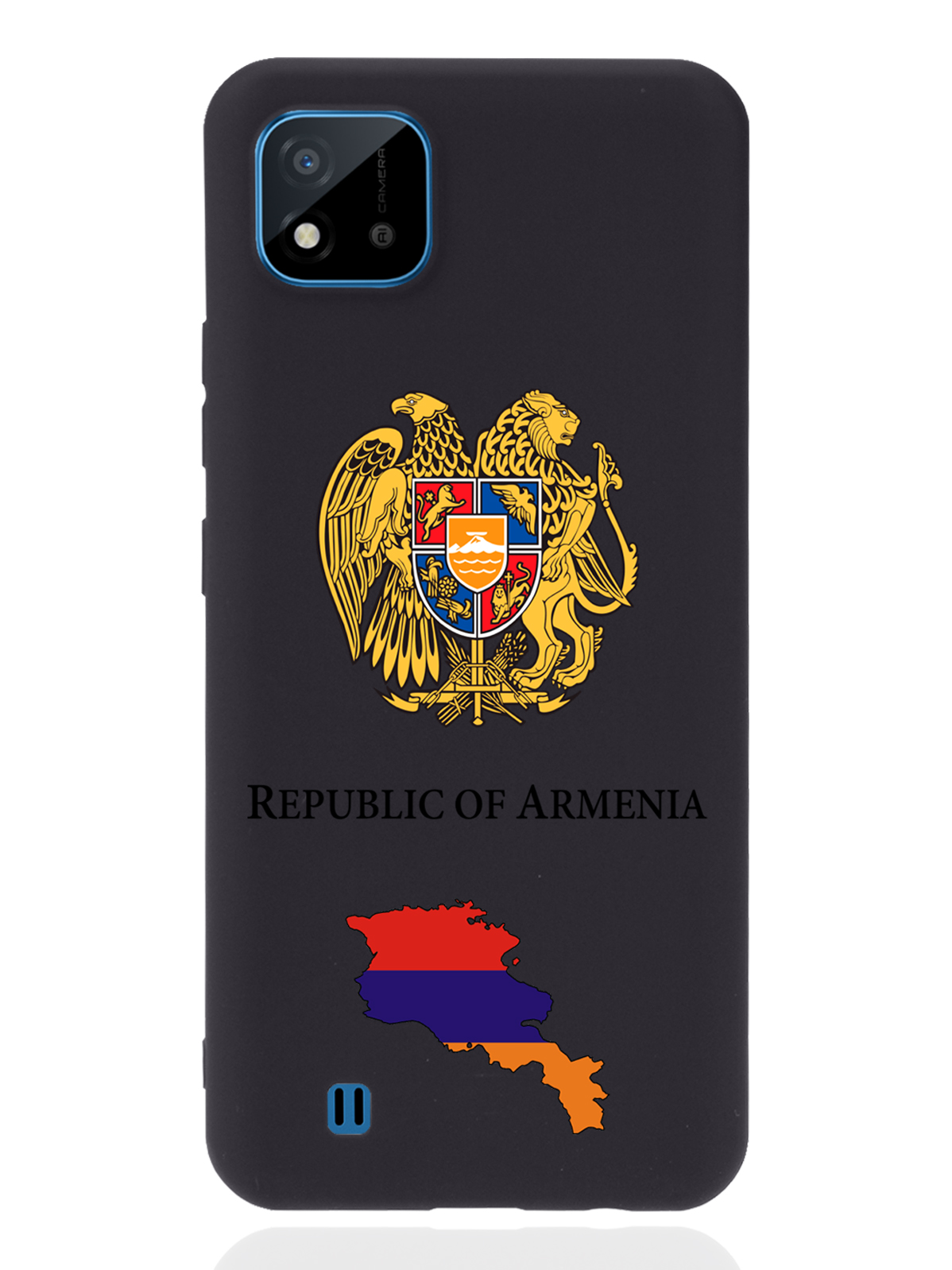 Чехол SignumCase для realme C11 (2021) Черный лаковый Герб Армении черный