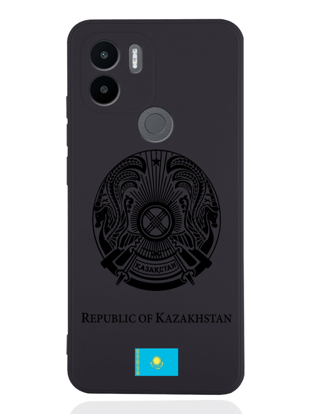 Чехол SignumCase для Xiaomi Redmi A1+ Черный лаковый Герб Казахстана черный