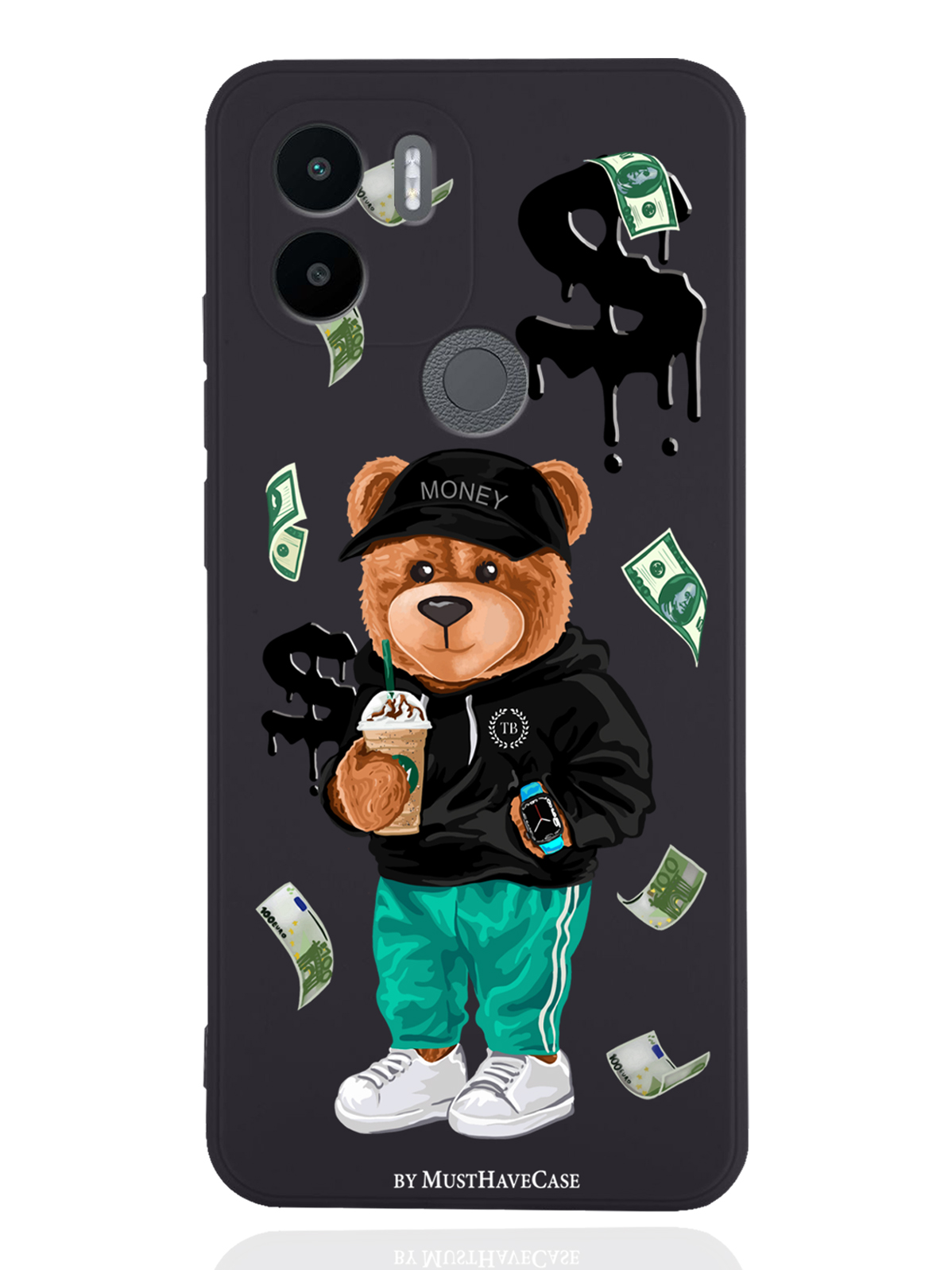 Чехол MustHaveCase для Xiaomi Redmi A1+ Tony Bear/Мишка Тони черный